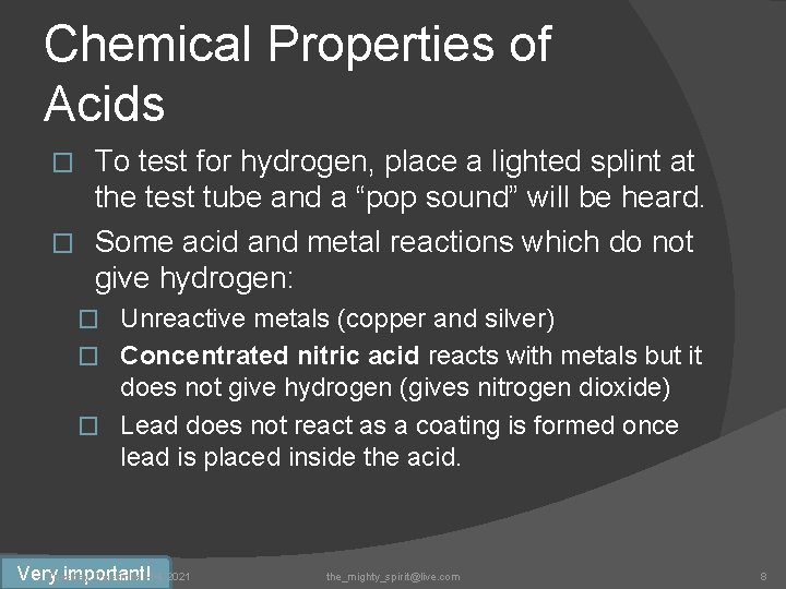 Chapter 11 Acids and Bases CHEMISTRY REVISION Tuesday