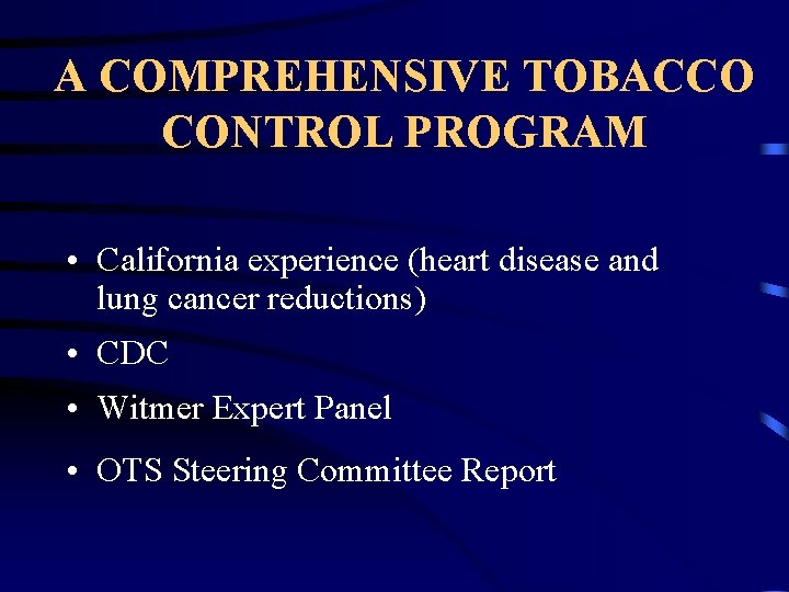 THE FUTURE OF TOBACCO CONTROL IN ONTARIO PRESENTATION