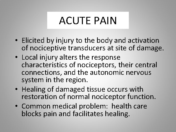 WHAT IS CHRONIC PAIN John D Loeser M