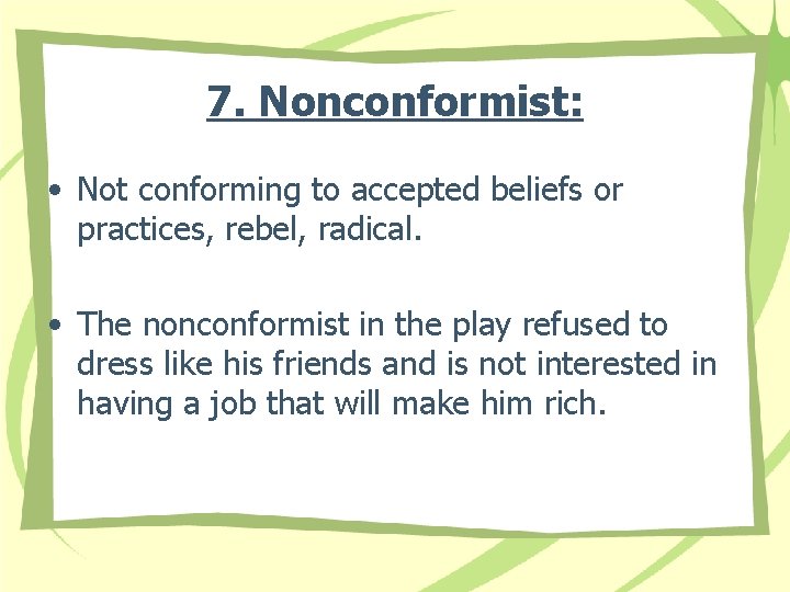 Vocabulary Lesson 6 Prefixes meaning not 1 Disconsolate