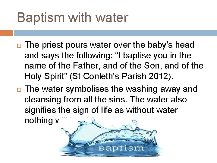 BAPTISM CURRENT RITUAL STRUCTURE Jessica Arnold 1 Welcoming
