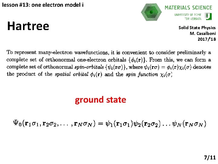 lesson 13 one electron model i Solids as