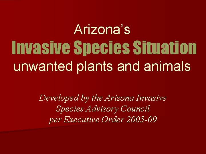 Arizonas Invasive Species Situation unwanted plants and animals