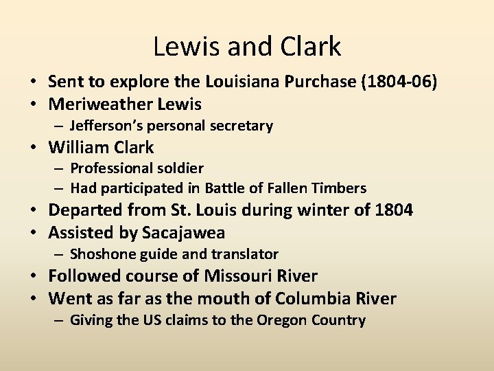 The New Nation Part II The Jeffersonian Era