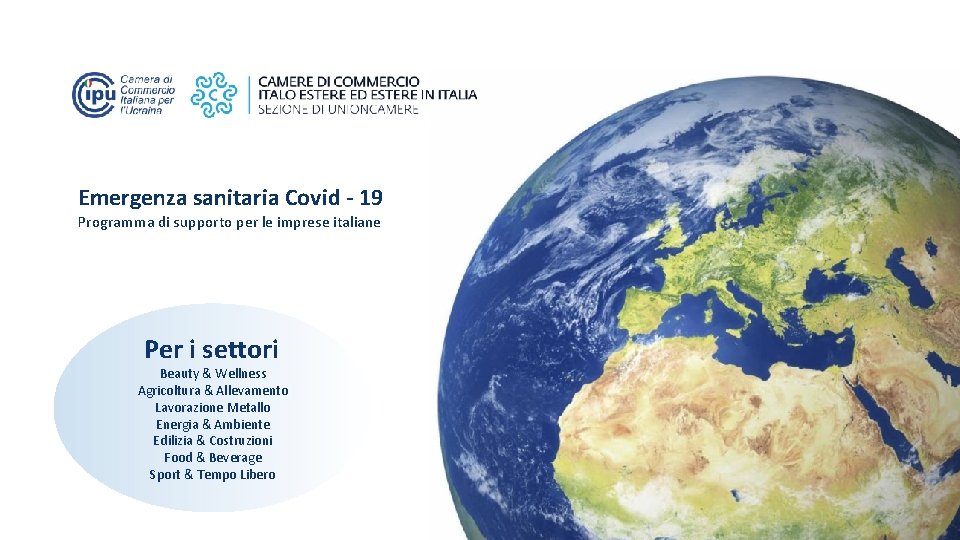 Emergenza sanitaria Covid 19 Programma di supporto per