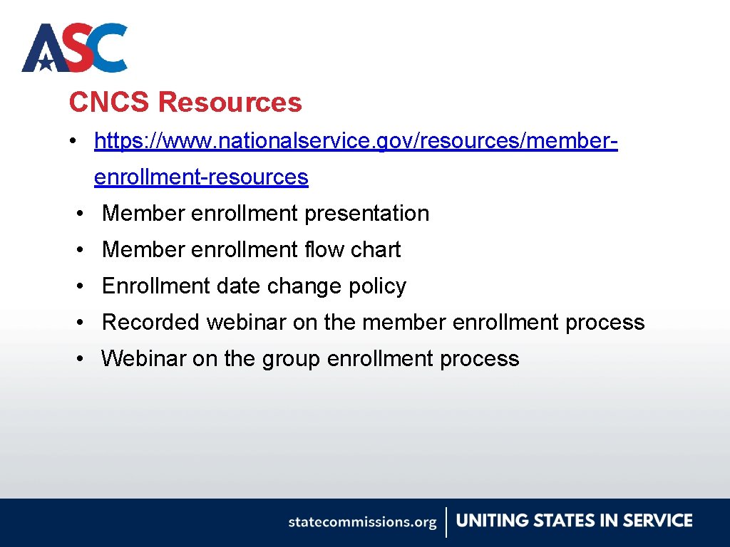 Ameri Corps State PreEnrollment Training Template for State