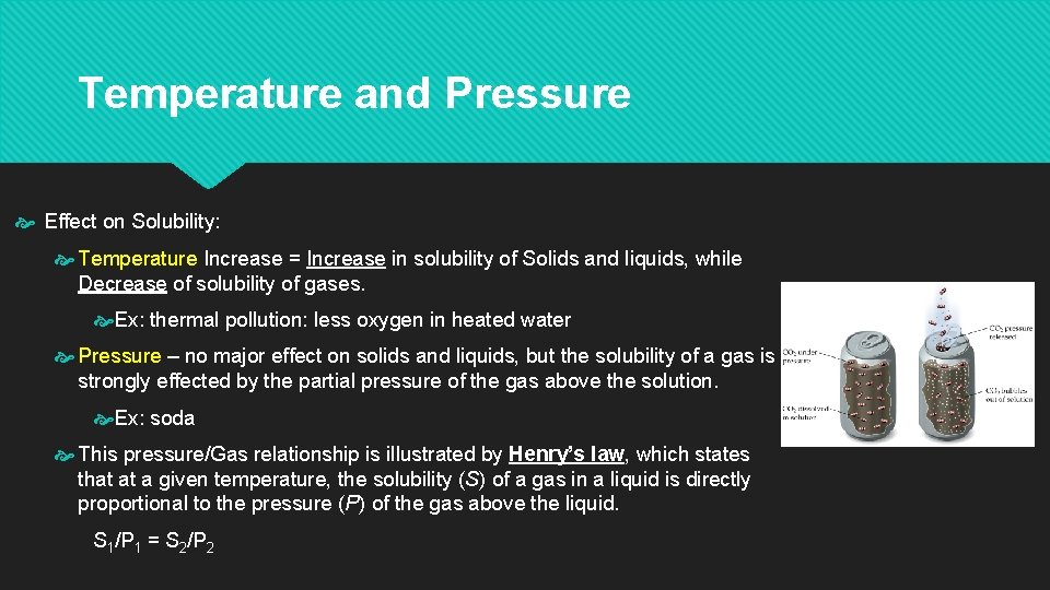 Solutions Chapter 16 Solution Formation Properties that effect