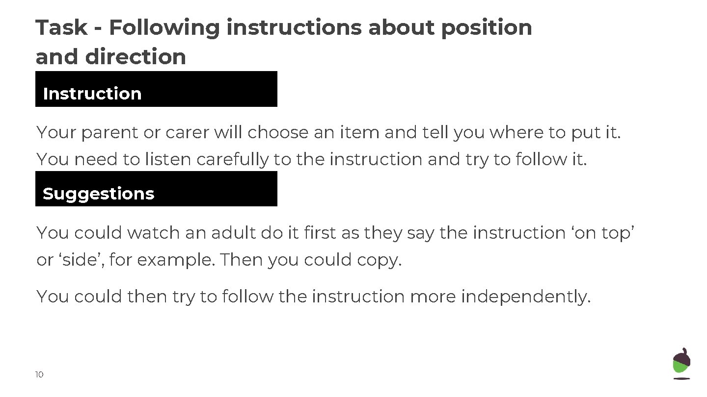 Numeracy Position and Direction Building Understanding Lesson 4