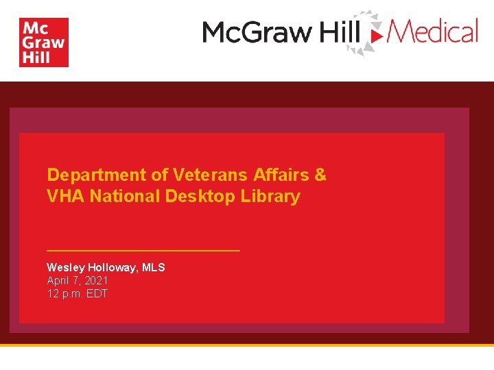 Department of Veterans Affairs VHA National Desktop Library