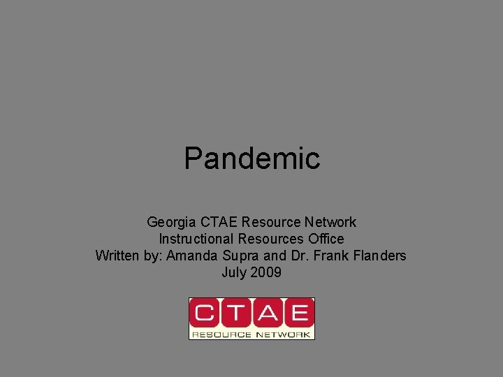 Pandemic Georgia CTAE Resource Network Instructional Resources Office