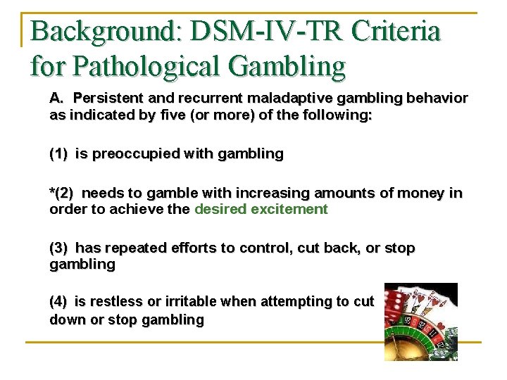 Subtyping Gamblers on the Basis of Affective Motivations