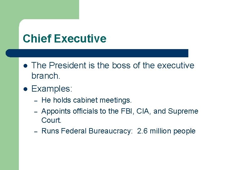 The Executive Branch Article II of the Constitution