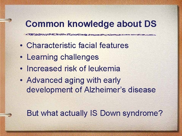 Bridging the biochemistry of Down syndrome to that