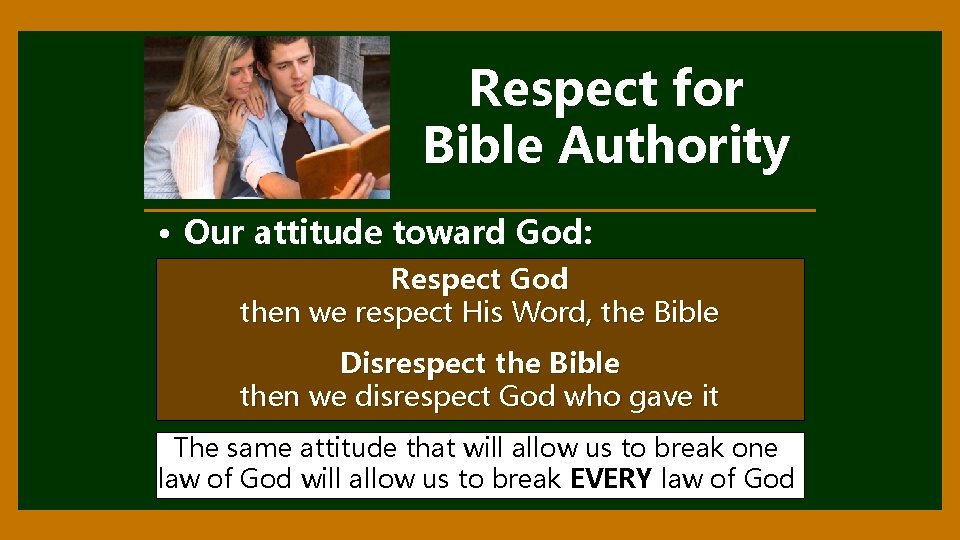 Bible Authority and Truth Most problems in religion