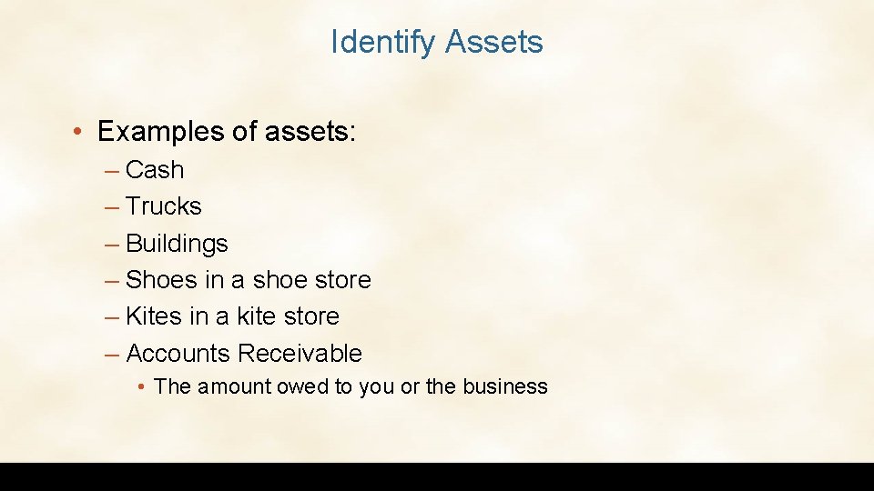 Learning Targets 1 Define and identify asset liability