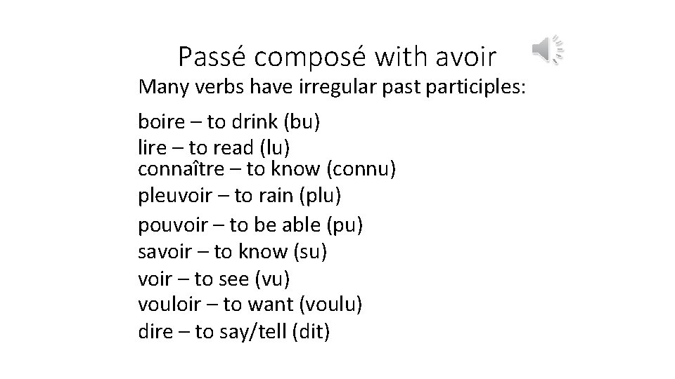 French 1 Honors Pass compos Pass compos with