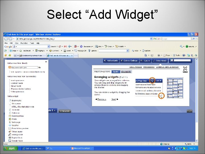 Using Protopage in Your Classroom Presented by Tina