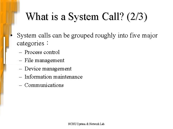 Lab 3 System Call Operating System Lab NCHU