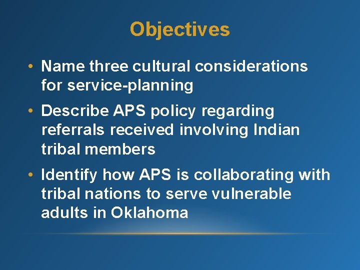 ELDER ABUSE COORDINATION WITH THE STATE OF OKLAHOMA