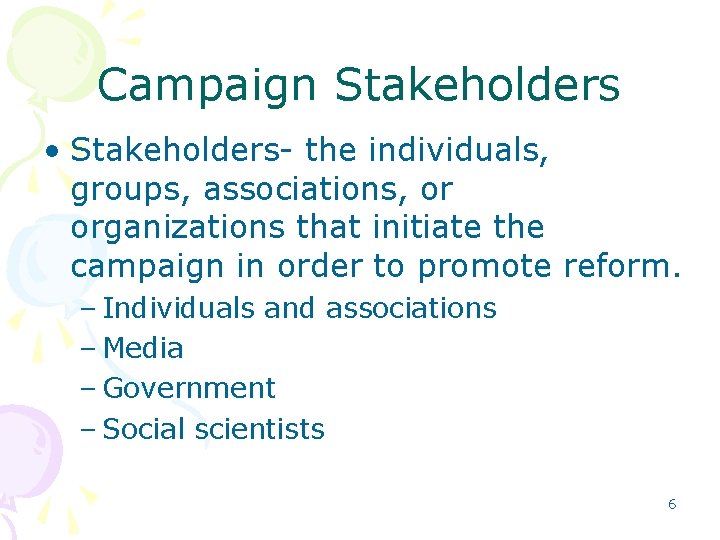 Chapter 15 Communication Campaign Effects 1 Parts of