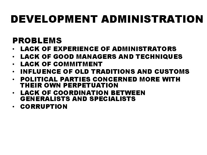 COMPARATIVE PUBLIC ADMINISTRATION MPA 503 LECTURE 31 REVISION