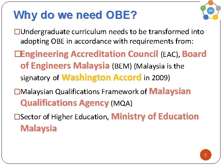 OUTCOMEBASED EDUCATION OBE ACADEMIC STAFF Lee Kong Chian