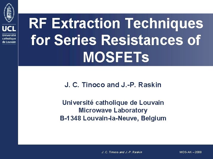 RF Extraction Techniques for Series Resistances of MOSFETs