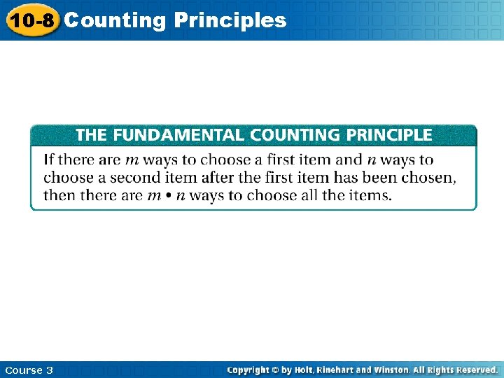 10 8 Counting Principles Warm Up Problem of