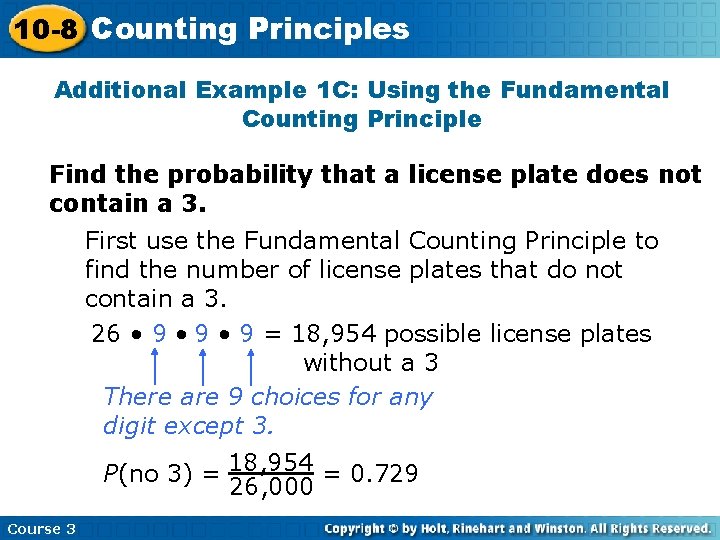 10 8 Counting Principles Warm Up Problem of