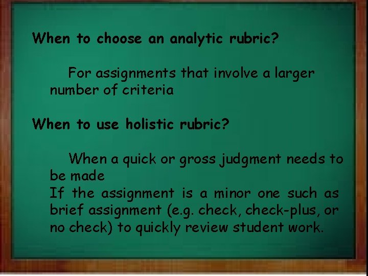 Rubrics for Process Oriented Performance Based Assessment continuation