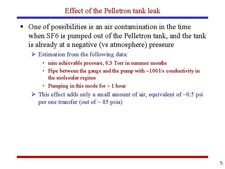 SF 6 contamination by air in the Pelletron