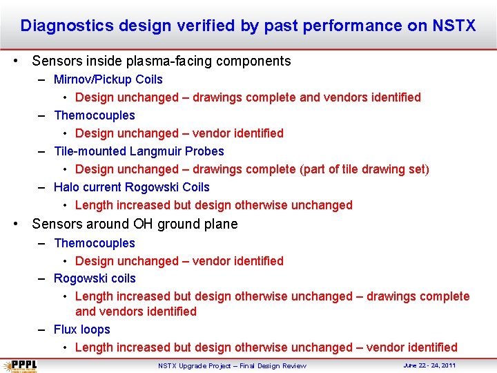 NSTX Supported by Diagnostics on Center Stack College