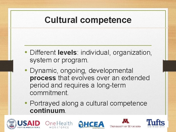 Cultural Competence PPP No 5 Learning Objectives Session