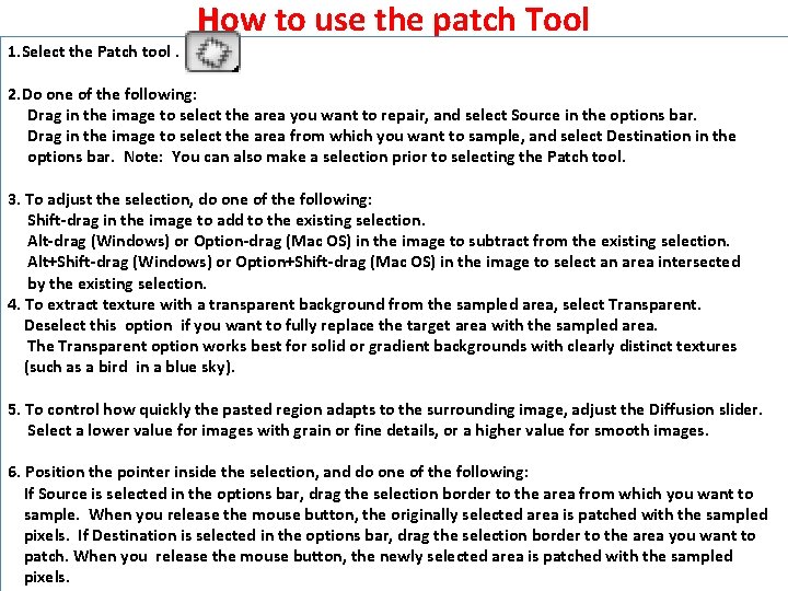 How to use the Healing Brush Tool 1