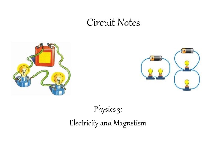 Circuit Notes Physics 3 Electricity and Magnetism Circuits