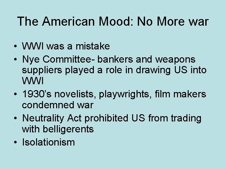 Chapter 25 Americans and a World Crisis 1933