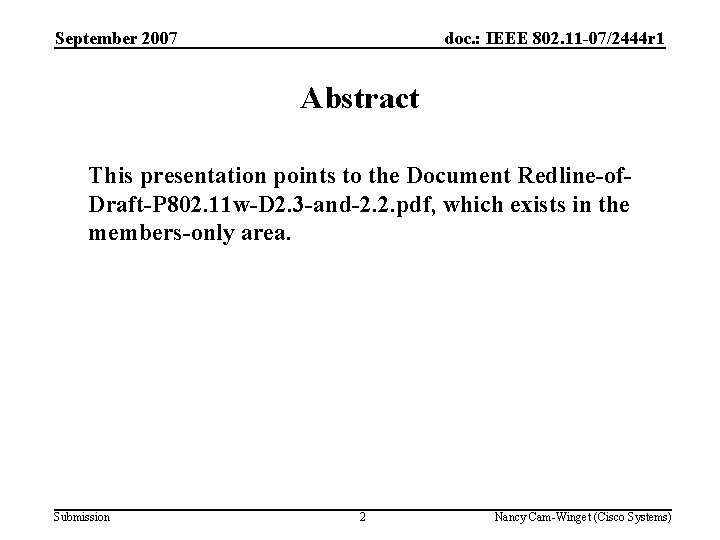 September 2007 doc IEEE 802 11 072444 r