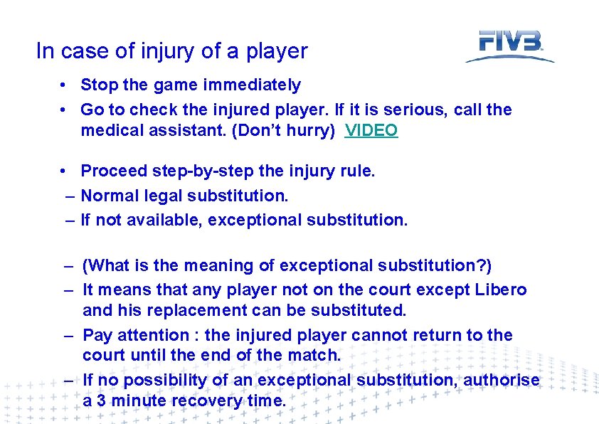SECOND REFEREE RESPONSIBILITIES MOVEMENTS TECHNIQUE Rules of the
