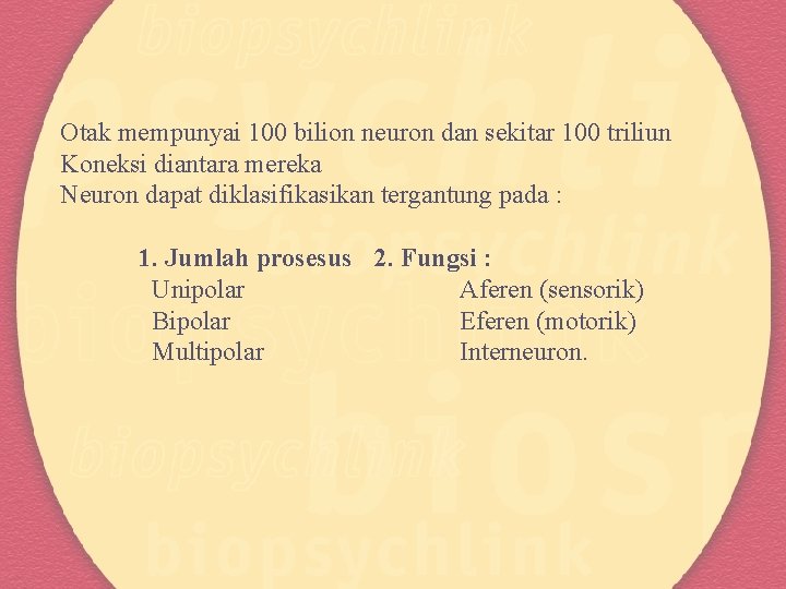 Neuron merupakan sel khusus terdiri dari Body atau