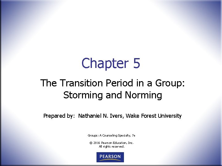 Chapter 5 The Transition Period in a Group