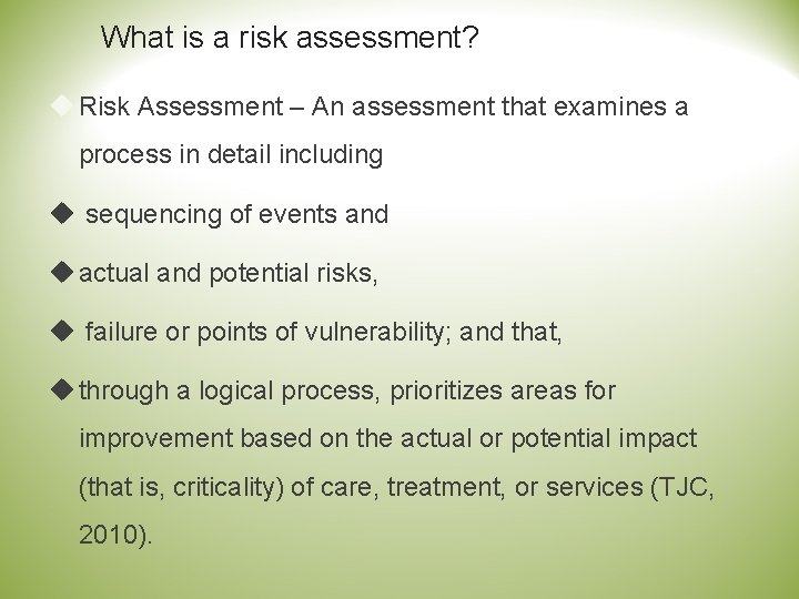 INTEGRATING RISK ASSESSMENT GOALS AND MEASURABLE OBJECTIVES FOR