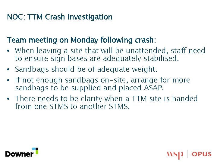 Network Outcomes Contract TTM Crash Investigation Bill van