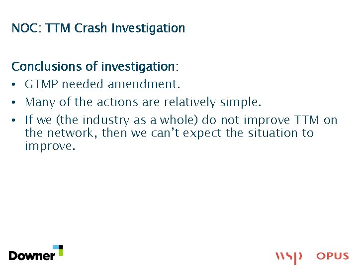 Network Outcomes Contract TTM Crash Investigation Bill van