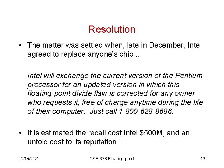 Intel Division Bug Scroll back to Autumn 1994