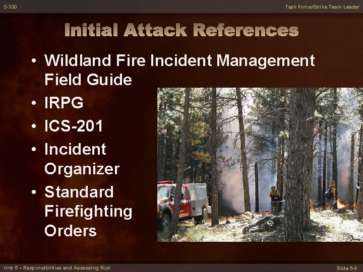 S330 Task ForceStrike Team Leader Responsibilities and Assessing