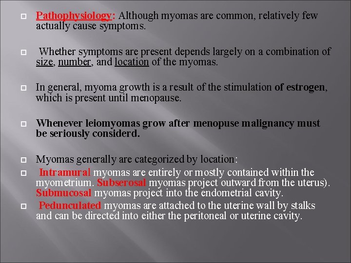 UTERINE LEIOMYOMAS LEIOMYOMATA FIBROIDS Osama EL Kady Prof