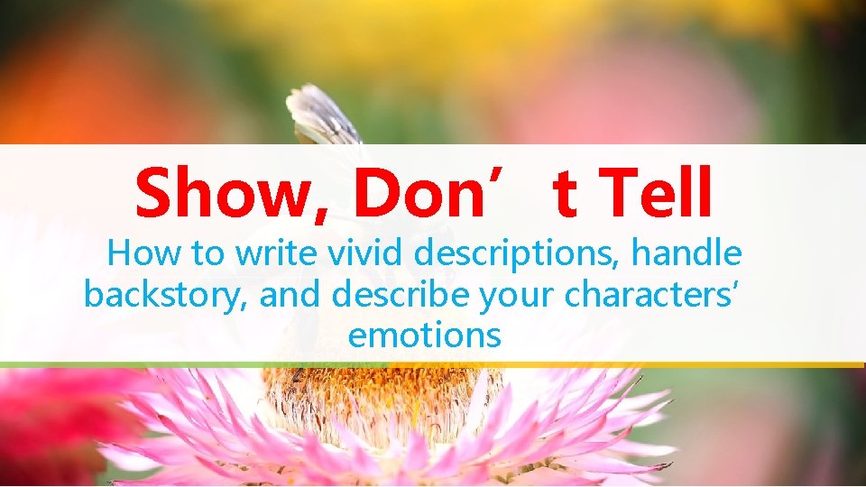 Show Dont Tell How to write vivid descriptions