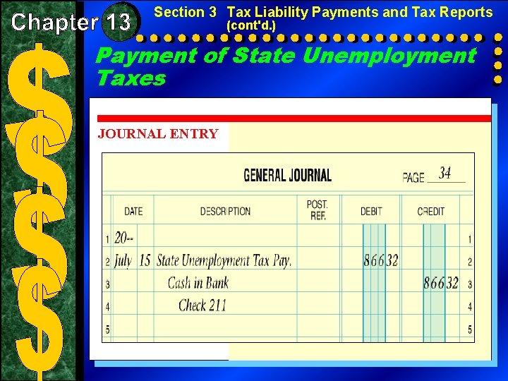 Section 3 Tax Liability Payments and Tax Reports