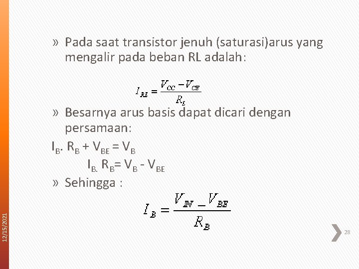 1 12152021 Transistor bipolar transistor sebagai saklar Oleh