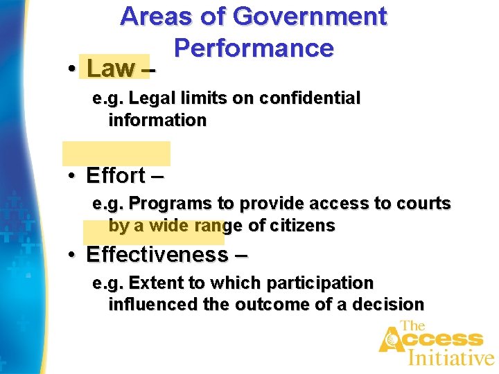 The Access Initiative TAI Brief Presentation to the